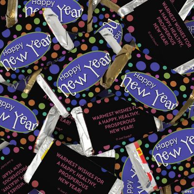 34ct Happy New Year Assorted Wrapped Chocolate Miniatures For Party ...