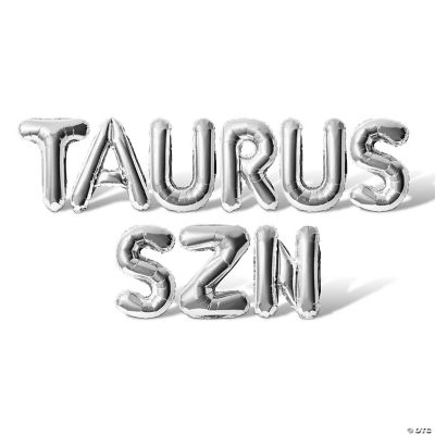 16 Inch Silver TAURUS SZN Letter Balloon Banner | Oriental Trading