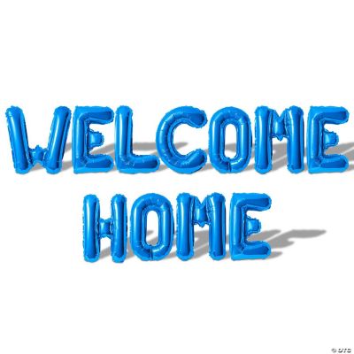 16 Inch Blue WELCOME HOME Letter Balloon Banner | Oriental Trading