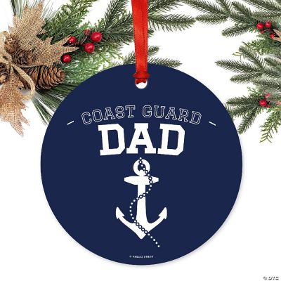 Round Metal Coast Guard Dad Ornament | Oriental Trading