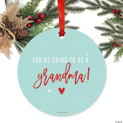 Round Metal Grandma Reveal Ornament | Oriental Trading