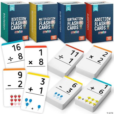 Merka Math Flash Cards for Kids - 4-in-1 Learning Set with Addition ...