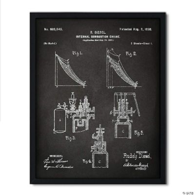 1898 Diesel Engine Patent 8.5x11in | Oriental Trading