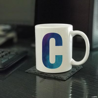 Blue Purple Watercolor Letter C mug | Oriental Trading