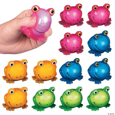 2 1/2" Bright Colors Squeezable Sticky Vinyl Frogs - 12 Pc. | Oriental ...