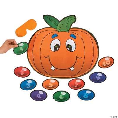 18" Silly Pin the Nose on the Pumpkin Paper Halloween Party Game ...
