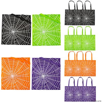 15" x 16" Large Spider Web Tote Bags - 12 Pc.