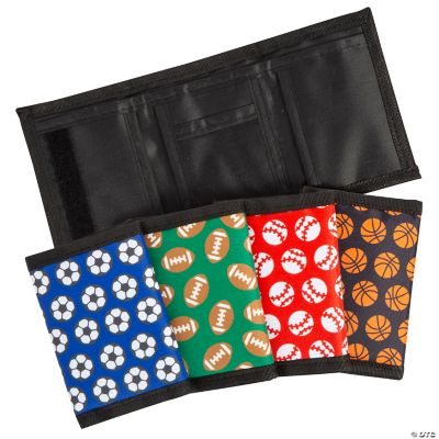 4 3/4" x 3 1/2" Polyester Sport Ball Wallets - 12 Pc. | Oriental Trading
