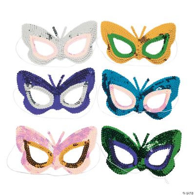 Sequin Butterfly Masks- 12 Pc. | Oriental Trading