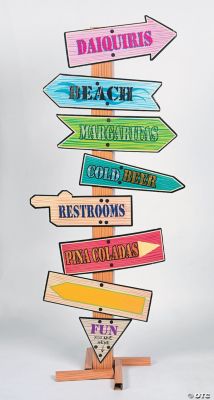 Tropical Party Directional Sign Cardboard Stand-up - Discontinued