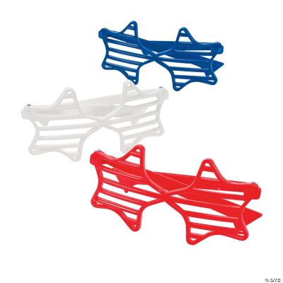 Kids Red, White & Blue Star-Shaped Shutter Glasses - 12 Pc.