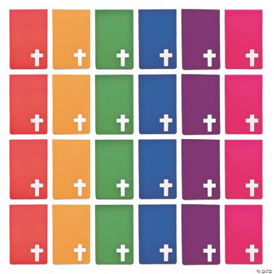 2 1/2" x 5" Religious Cross Cutout Solid Color Paper Notepads - 24 Pc ...