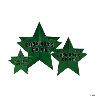 Green “Congrats Grad!” Stars Centerpiece - Discontinued