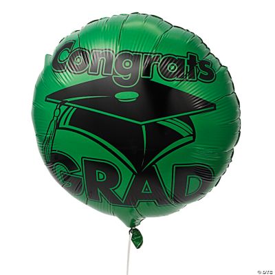 Green Congrats Grad Mylar Balloons - Discontinued