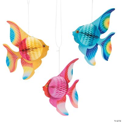 10" Tropical Fish Honeycomb Hanging Decorations - 6 Pc. | Oriental Trading