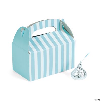Mini Light Blue Striped Treat Boxes - Discontinued