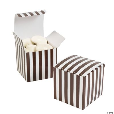 Chocolate Brown Striped Gift Boxes - Discontinued