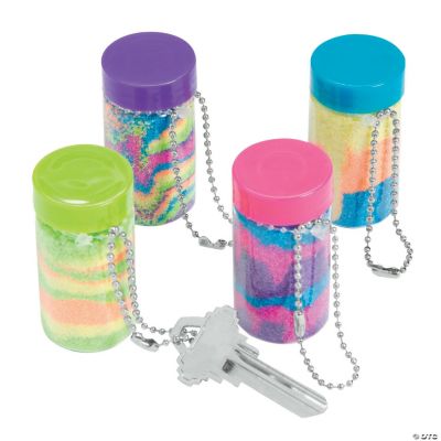 Mini Sand Art Bottle Keychains - 12 Pc.