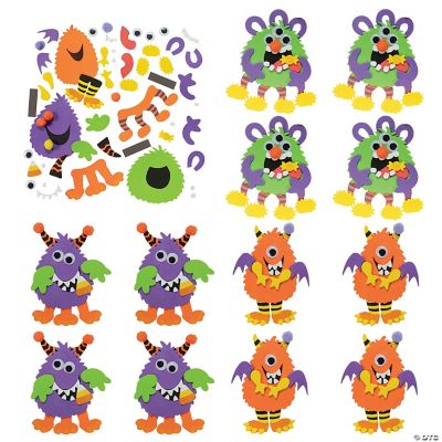 5" Silly Monster Magnet Multicolor Foam Craft Kit - Makes 12 | Oriental ...