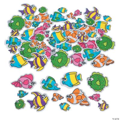 1" - 2" Bulk 500 Pc. Fabulous Foam Self-Adhesive Tropical Fish Shapes ...