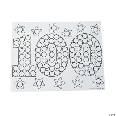 Color Your Own 100th Day of School Dot Marker Activity Sheets ...