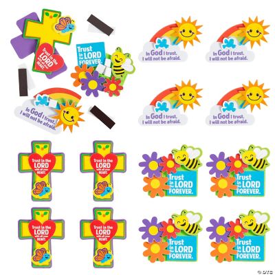 3 1/2" x 5 1/4" Trust in the Lord Foam & Magnet Craft Kit - Makes 12 ...