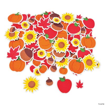 3/4" - 2" Bulk 500 Pc. Fall Leaves & Plants Self-Adhesive Foam Shapes ...
