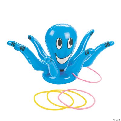 11" Blue Inflatable Smiling Octopus Plastic Ring Toss Game | Oriental ...