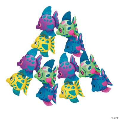 7" Mini Inflatable Bright Multicolor Vinyl Tropical Fish - 12 Pc ...