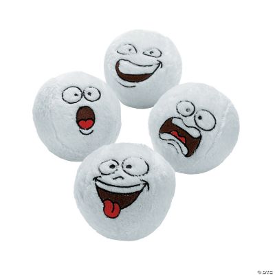 4" Mini Funny Face White Stuffed Snowballs - 12 Pc. | Oriental Trading