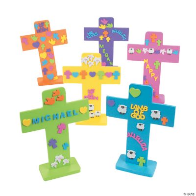 Religious Easter Crosses with Stickers Bible Craft Kit - Makes 24 ...
