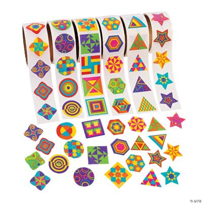 Funky Geometric Shapes Rolls of Stickers | Oriental Trading