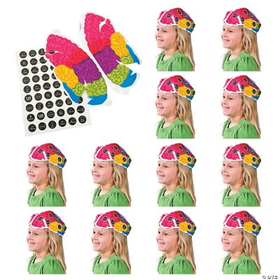 9 1/2" Educational Parts of the Brain Paper Hats with Stickers - 12 Pc ...