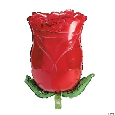 Red Rose Bud-Shaped Mylar Balloon - Discontinued