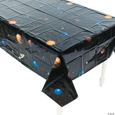 54" x 102" Outer Space Planets Disposable Plastic Tablecloth | Oriental ...