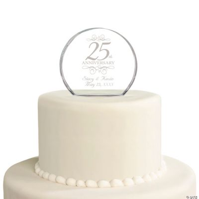 Personalized 25th Anniversary Cake Topper | Oriental Trading