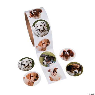 1 1/2" Realistic Dog Photo Paper Sticker Roll – 100 Pc. | Oriental Trading