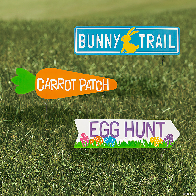 24" Easter Direction Yard Signs - 3 Pc. | Oriental Trading
