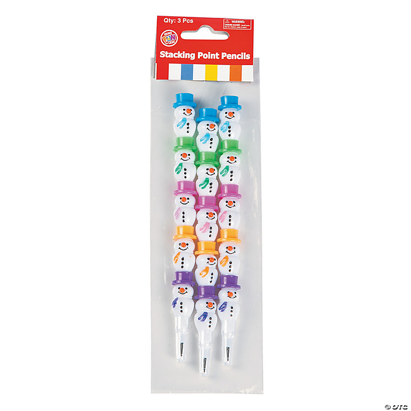 Stackable Snowman Pencils - 12 Pack