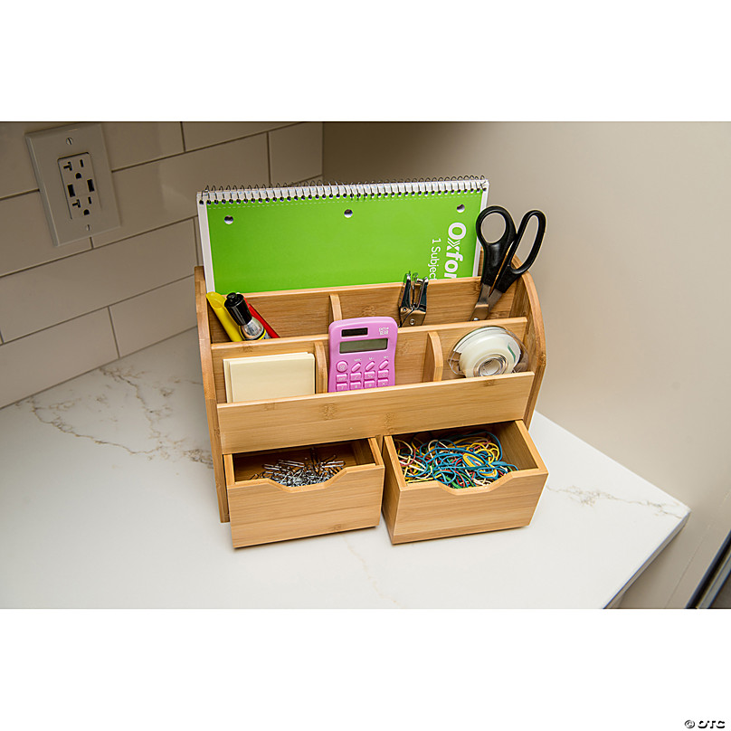 Bamboo Space-Saving Desk Organizer | Oriental Trading