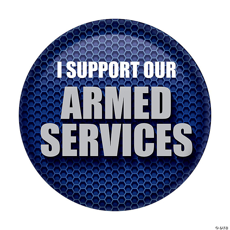Beistle - I Support Our Armed Services Button - Blue - 6 Pack ...