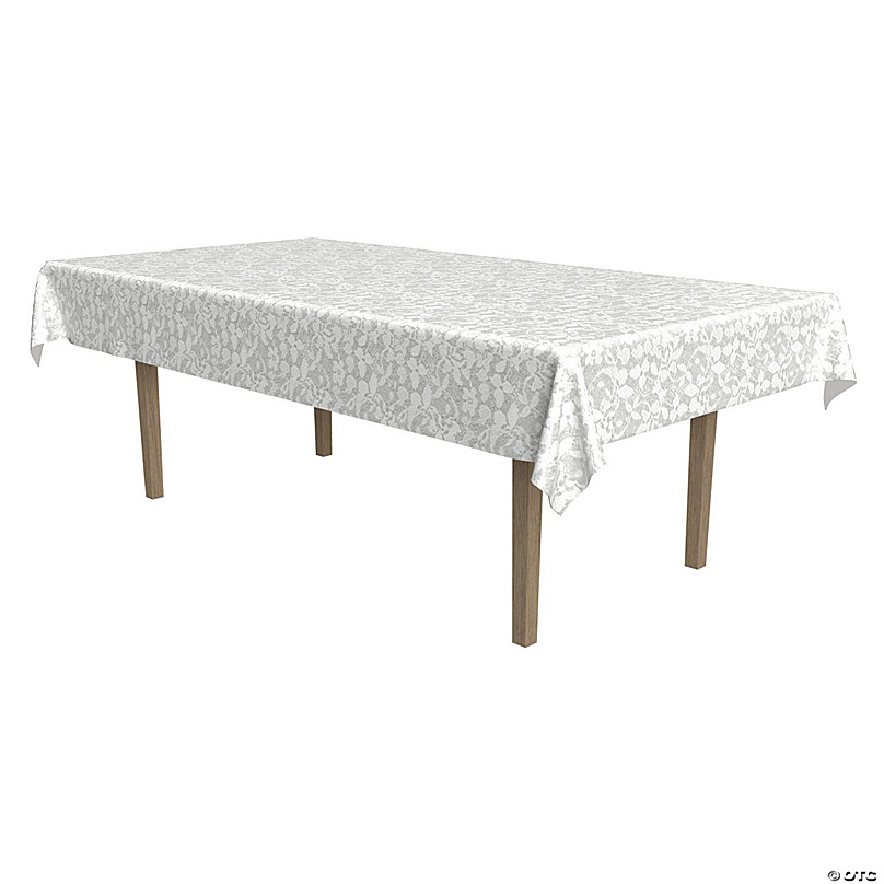 Beistle - Plastic Lace Rectangular Tablecover - 12 Pack | Oriental Trading