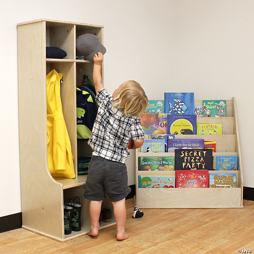Birch 2-Section Locker with Upper Cubbies | Oriental Trading