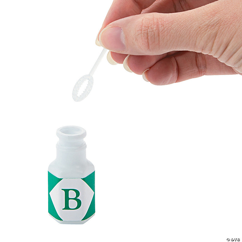 Bulk 48 Pc. Personalized Monogram White Mini Bubble Bottles | Oriental ...