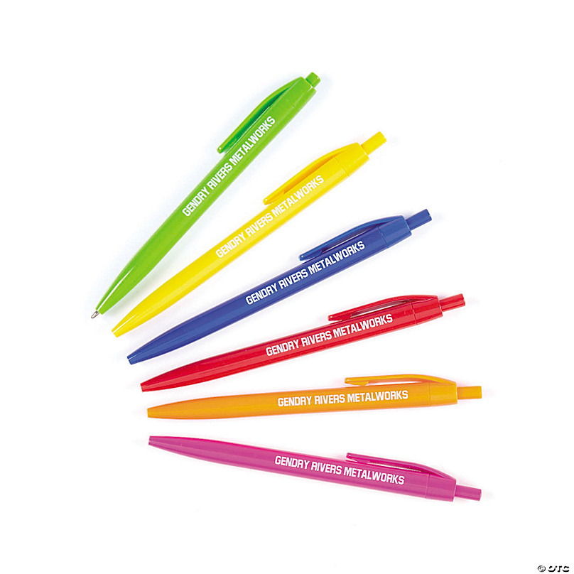 Bulk 48 Pc. Personalized Solid Color Plastic Retractable Pen Assortment ...