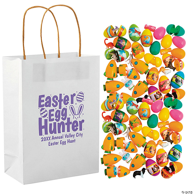 Bulk Personalized Mega Filled Easter Egg Hunt Kit for 48 | Oriental Trading