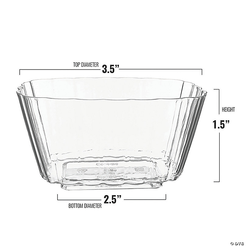 Clear Fluted Rectangular Disposable Plastic Pudding Cups (132 Cups ...