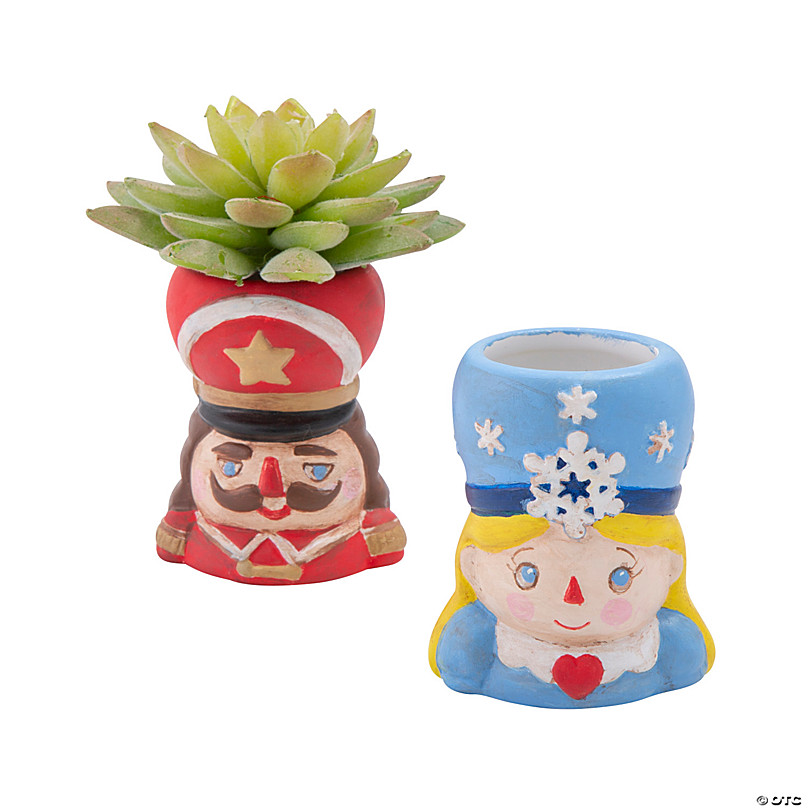 DIY Mini Ceramic Nutcracker Planters - 12 Pc. | Oriental Trading