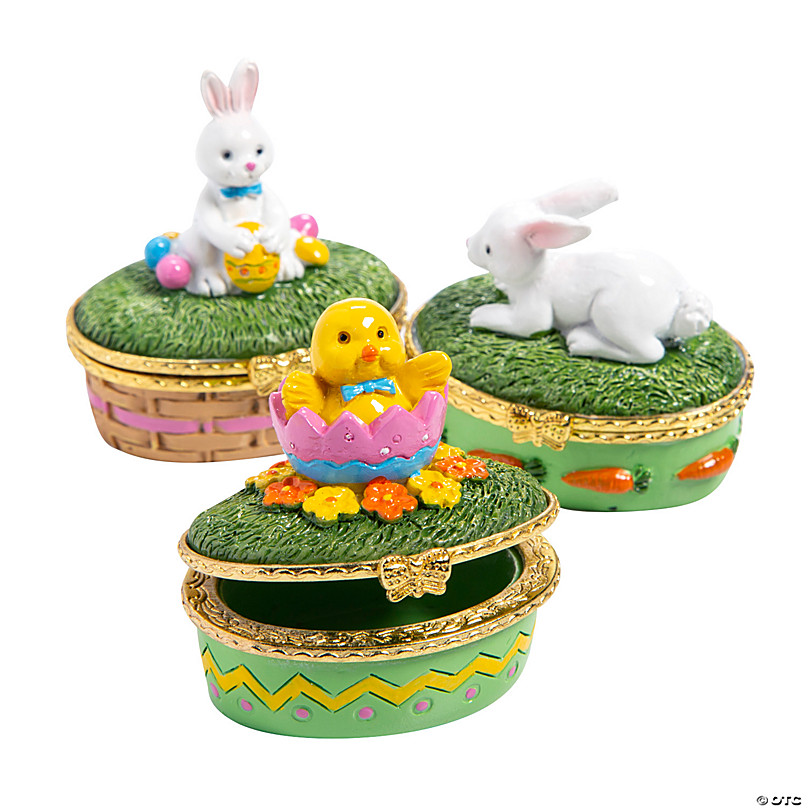 Easter Hinged Box Tabletop Decorations - 3 Pc. - Discontinued