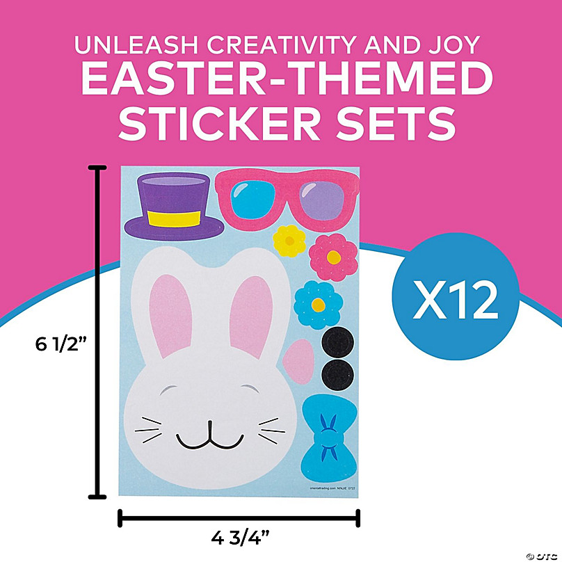 Easter Make-a-Character Sticker Sheets - 12 Pc. | Oriental Trading